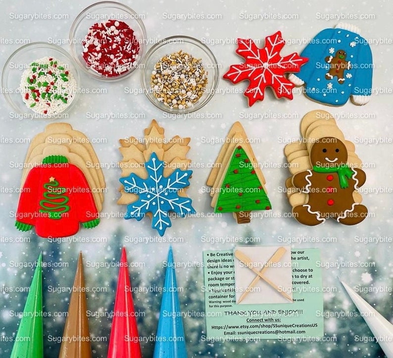 Christmas Cookie Decorating Kit Christmas DIY Cookie Kit - Etsy
