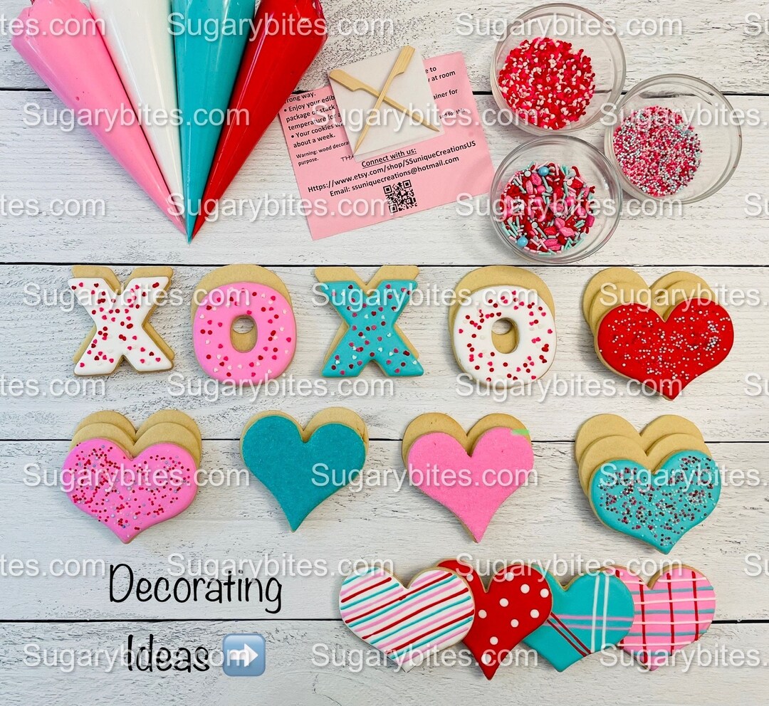 Valentine’s Day Cookie Decorating Kit, Valentines DIY Cookie Kit ...