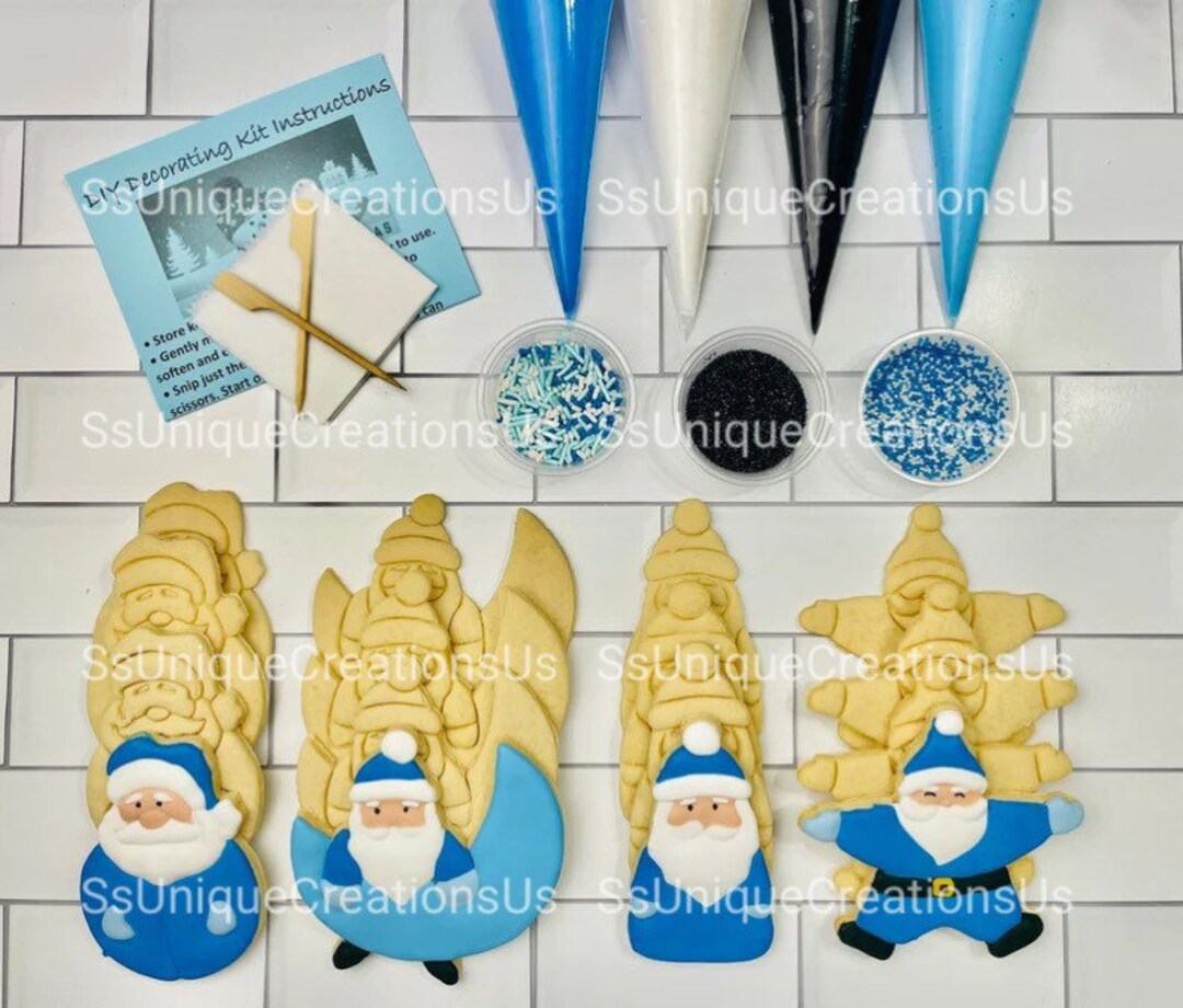 Christmas Cookie, Santa Cookie Kit, (large Cookies) Decorating Kit ...