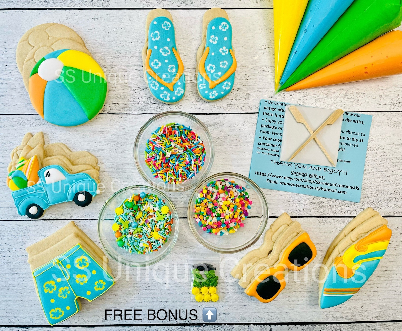 Summer Beach Day Cookie Decorating Kit Summer DIY Decorating | Etsy