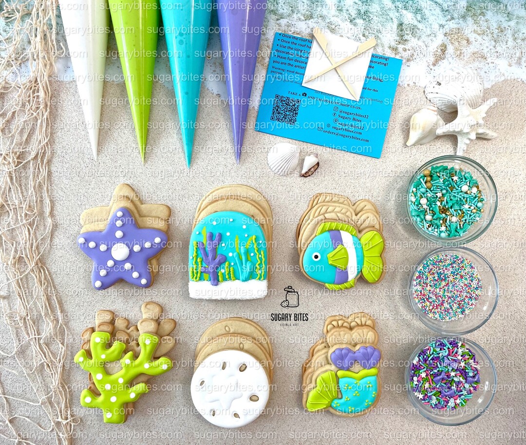 Mermaid Cookie Decorating Kit, *INCLUDES 24 ITEMS* (large Cookies ...