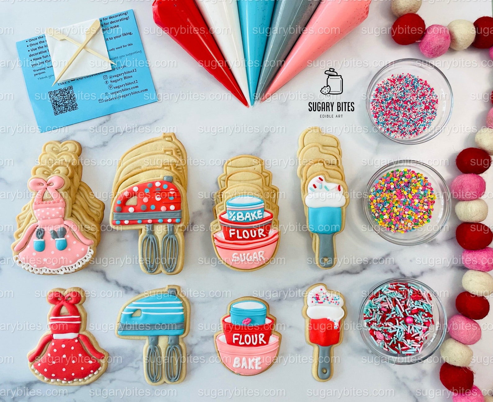 Baking Themed Cookie Decorating Kit, DIY Baking Sugar Cookie Kit ...