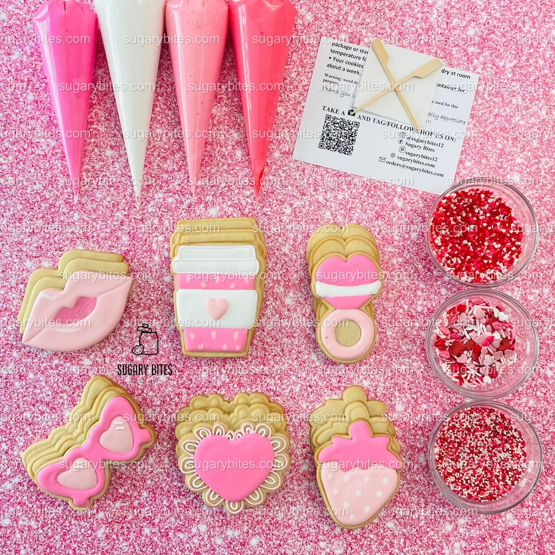 Valentines Day Cookie Decorating Kit, DIY Valentines Day Cookie Kit ...