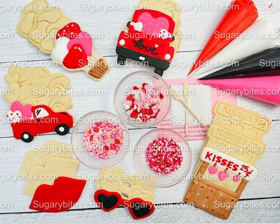 Valentine’s Day Cookie Decorating Kit, Valentine’s Day DIY Cookie Kit ...