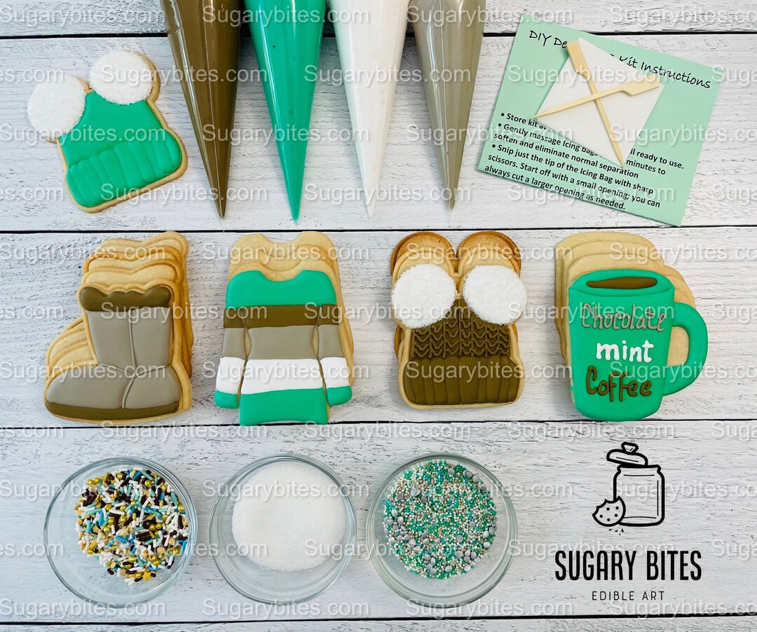 Winter Cookie Decorating Kit, Winter DIY Cookie Kit, (large Cookies ...