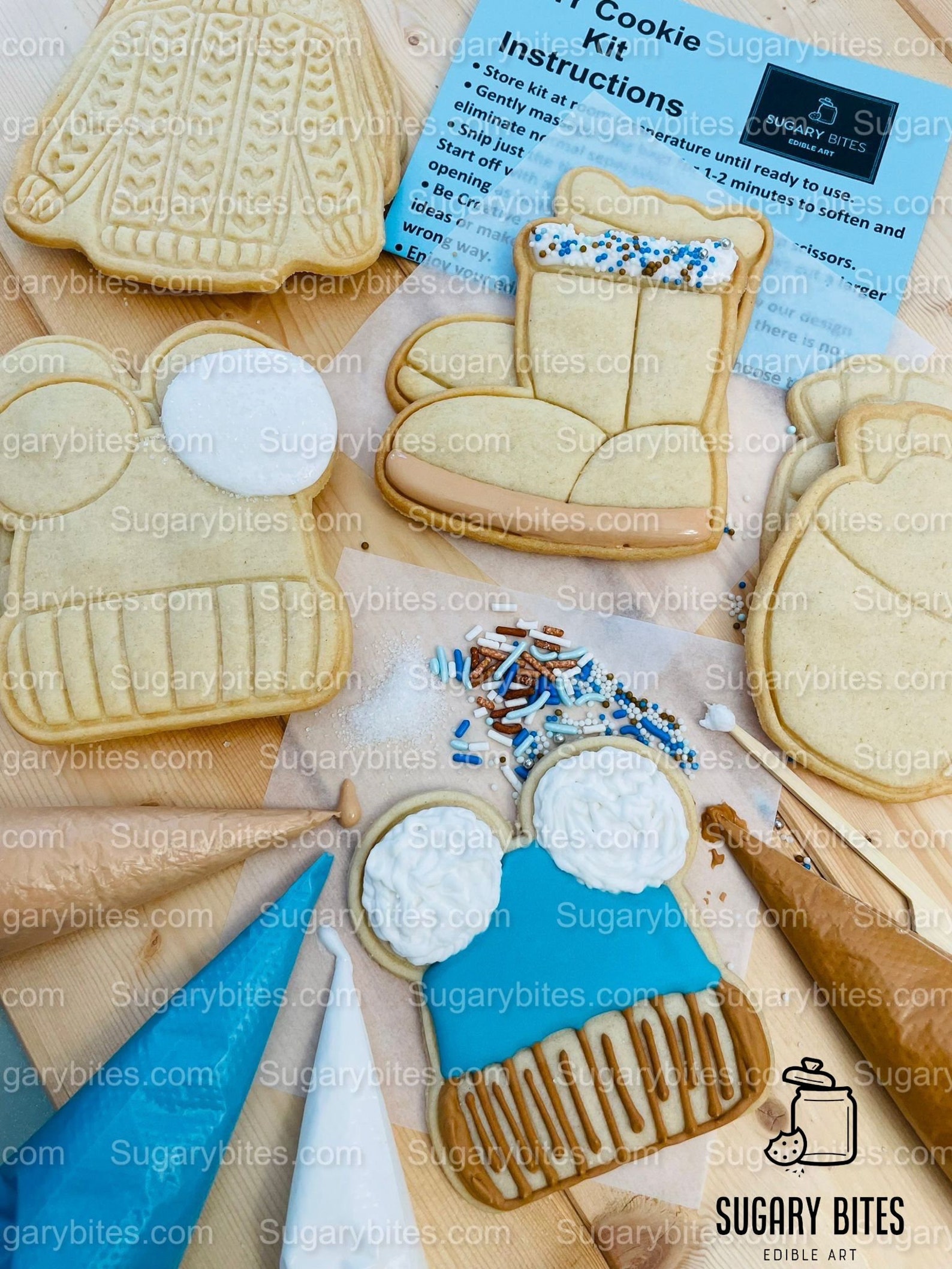 Winter Cookie Decorating Kit, Winter DIY Cookie Kit, (large Cookies ...