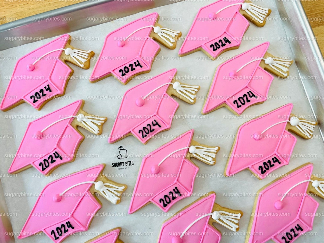 Graduation Cap Cookies, Graduation Party, (large Cookies), Includes 12 ...