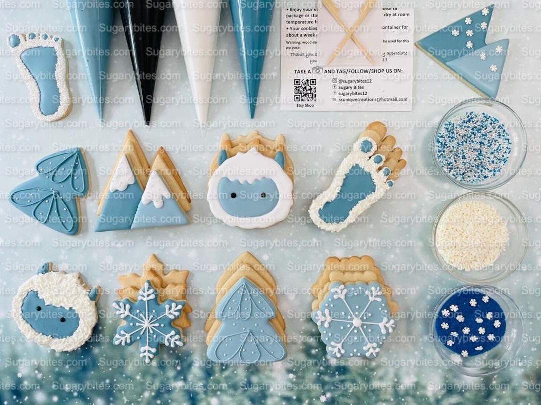 Winter Cookie Decorating Kit, Winter DIY Cookie Kit, (large Cookies ...