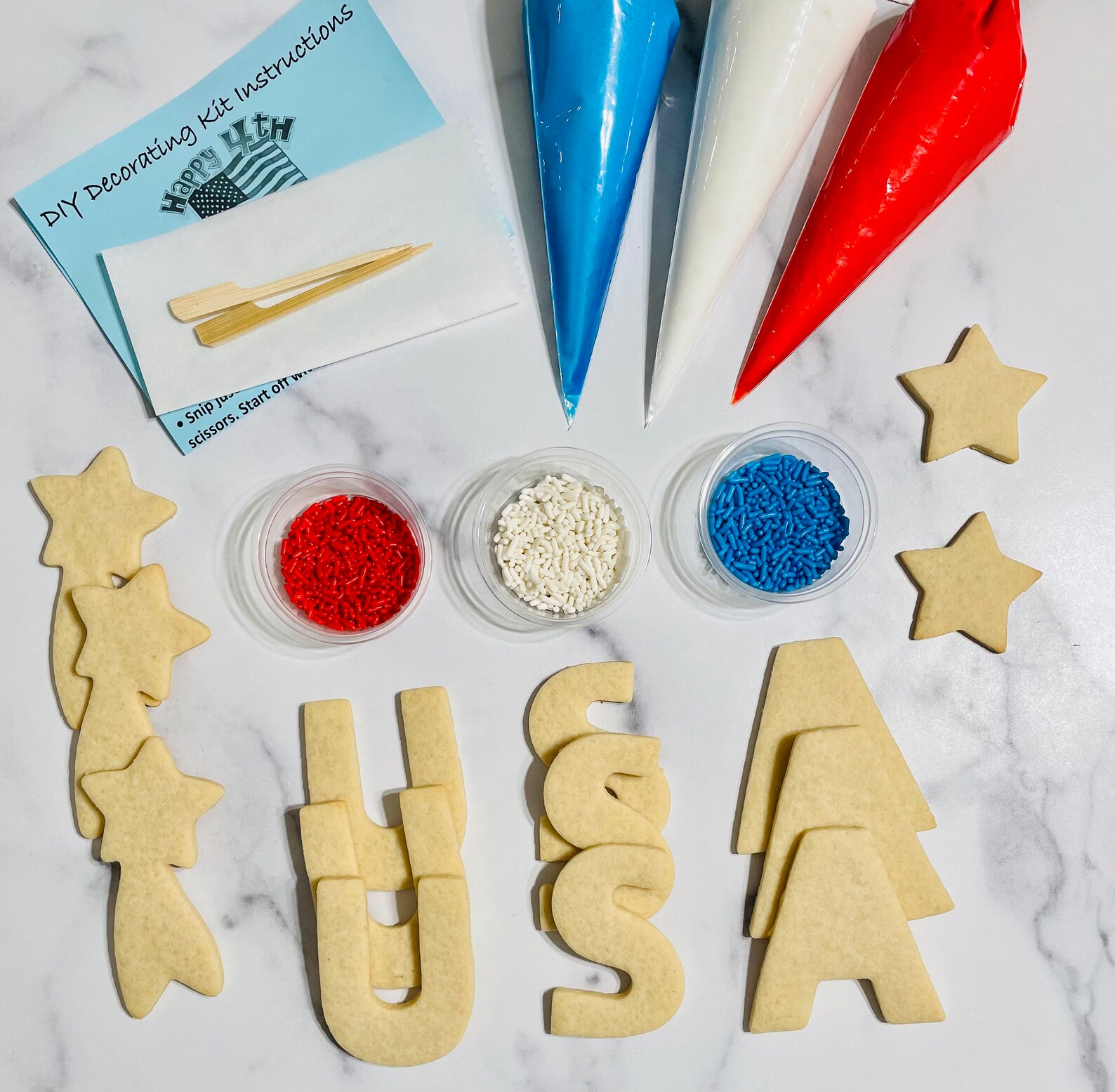 4th of July Cookie Decorating Kit INCLUDES 24 | Etsy