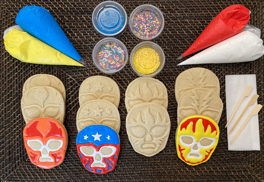 Lucha Libre Mask Cookie Decorating Kit, Gourmet Cookies, Sprinkles - Etsy