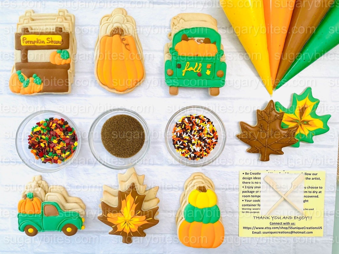 Fall Cookie Decorating Kit, *INCLUDES 24 ITEMS* (large Cookies)…… With ...