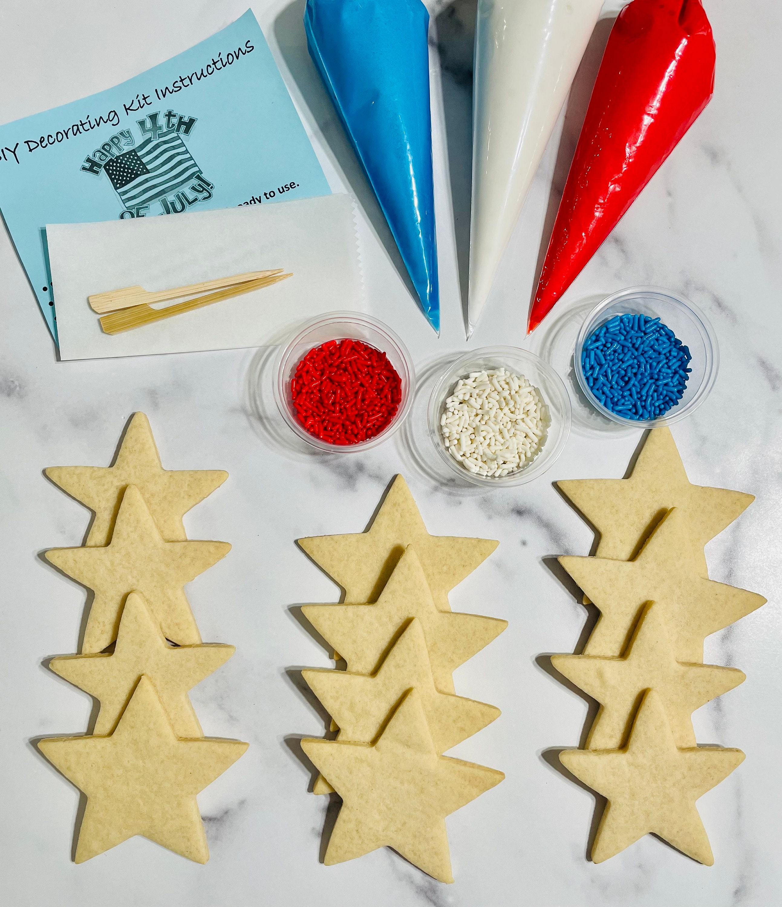 4th of July Cookie Decorating Kit Patriotic Cookie Decorating | Etsy