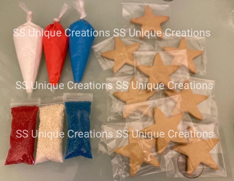 4th of July Cookie Decorating Kit, Patriotic Cookie Decorating Kit, DIY ...