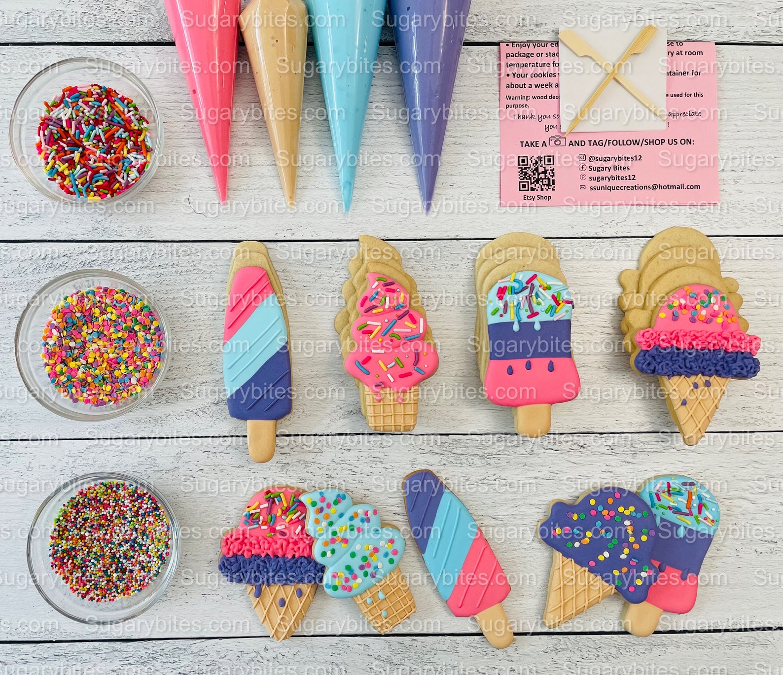 Ice Cream Cookie Decorating Kit, Sweet Treat DIY Cookie Decorating Kit ...