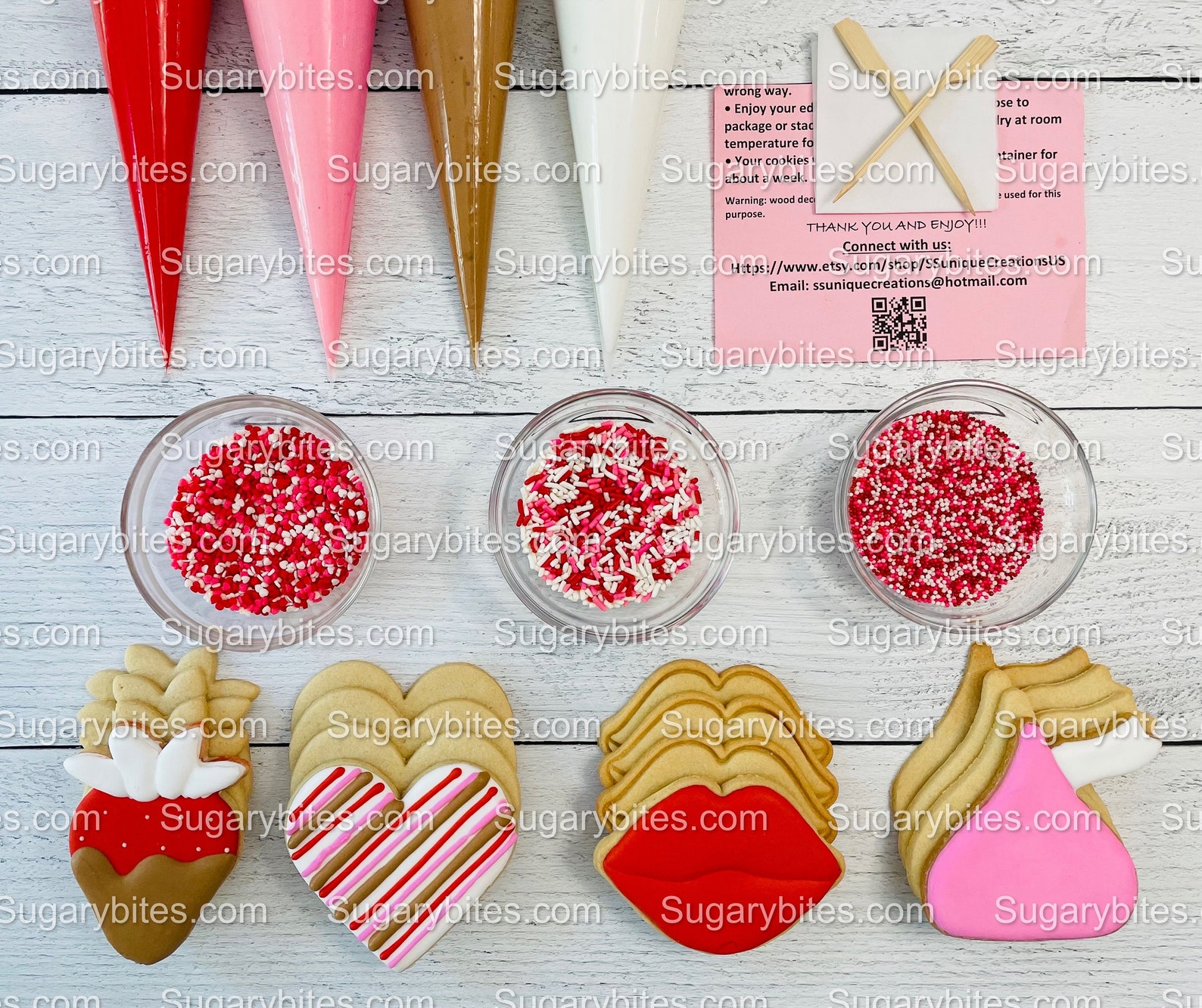 Valentines Day Cookie Decorating Kit, Valentines DIY Cookie Kit ...