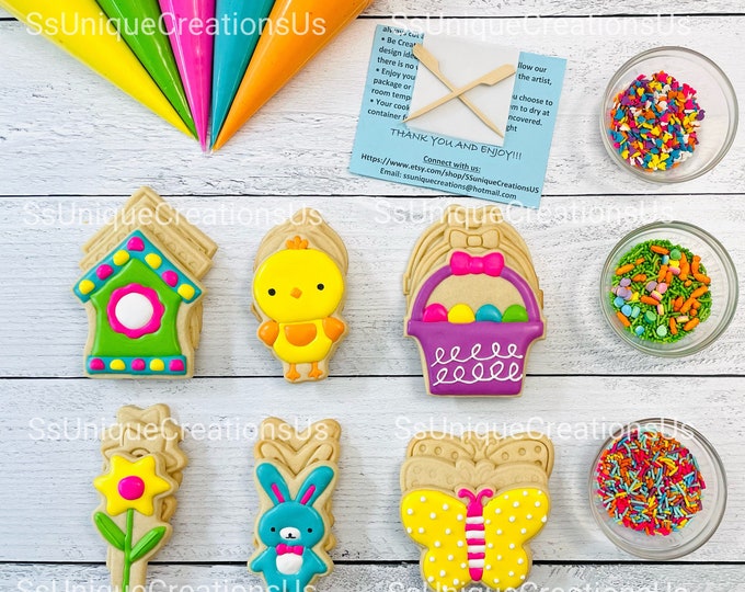 Spring Cookie Decorating Kit, DIY Cookie Kit, INCLUDES 25 ITEMS, large ...