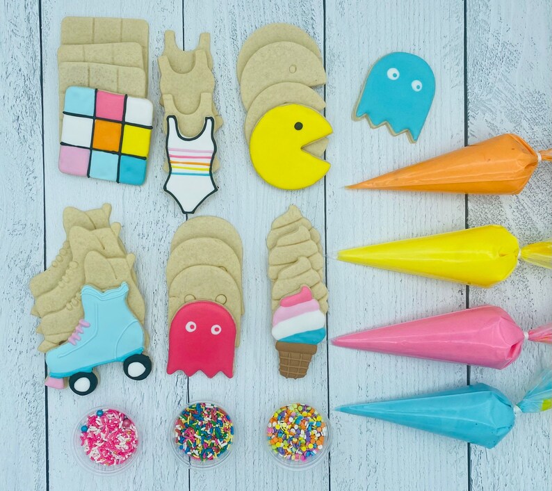 80s Theme Cookie Decorating Kit INCLUDES 23 ITEMS | Etsy