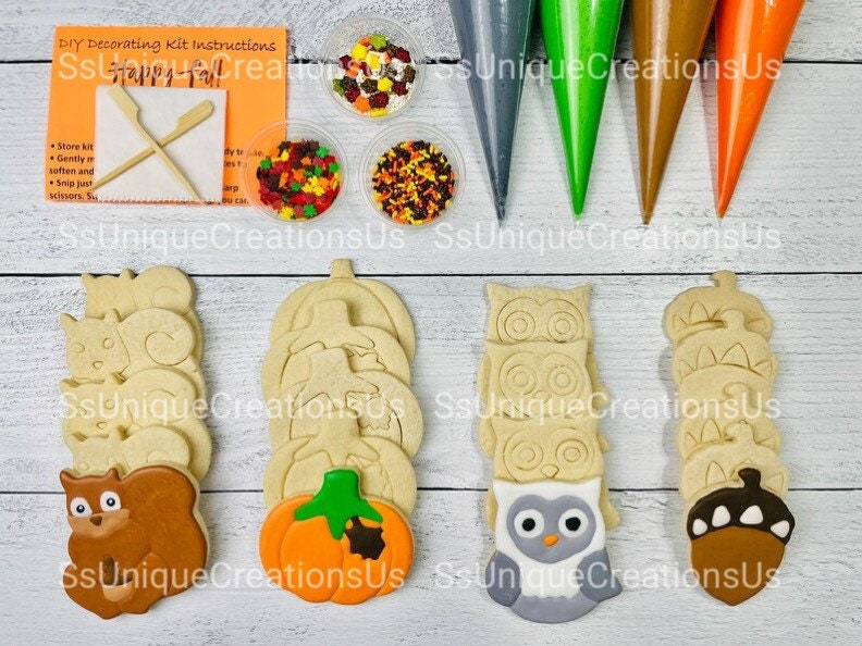 Fall Cookie Decorating Kit Fall DIY Cookie Kit INCLUDES - Etsy