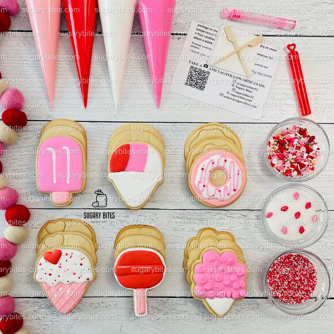 Valentine’s Day Cookie Decorating Kit, DIY Valentine’s Day Cookie Kit ...