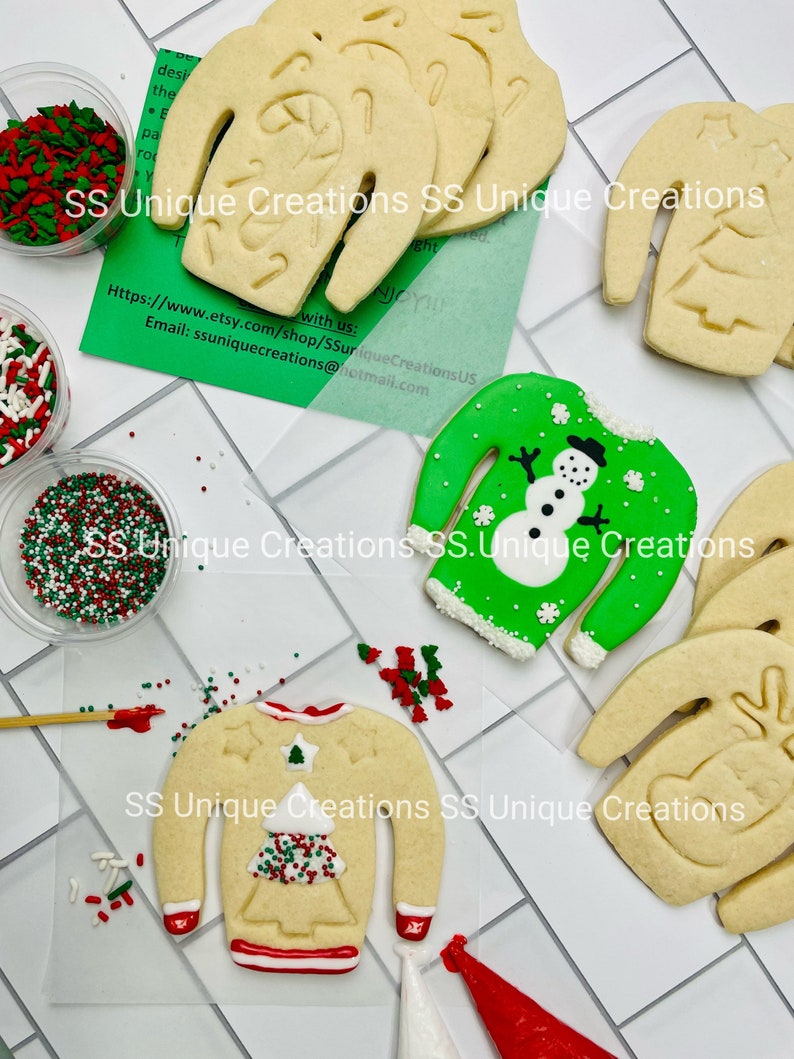 Ugly Sweater Cookie Decorating Kit large Cookies INCLUDES - Etsy