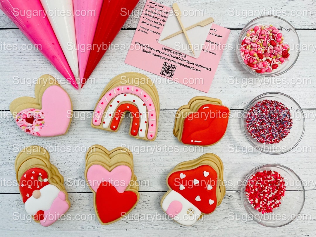 Valentines Cookie Decorating Kit, DIY Cookie Kit, **INCLUDES 24 ITEMS ...