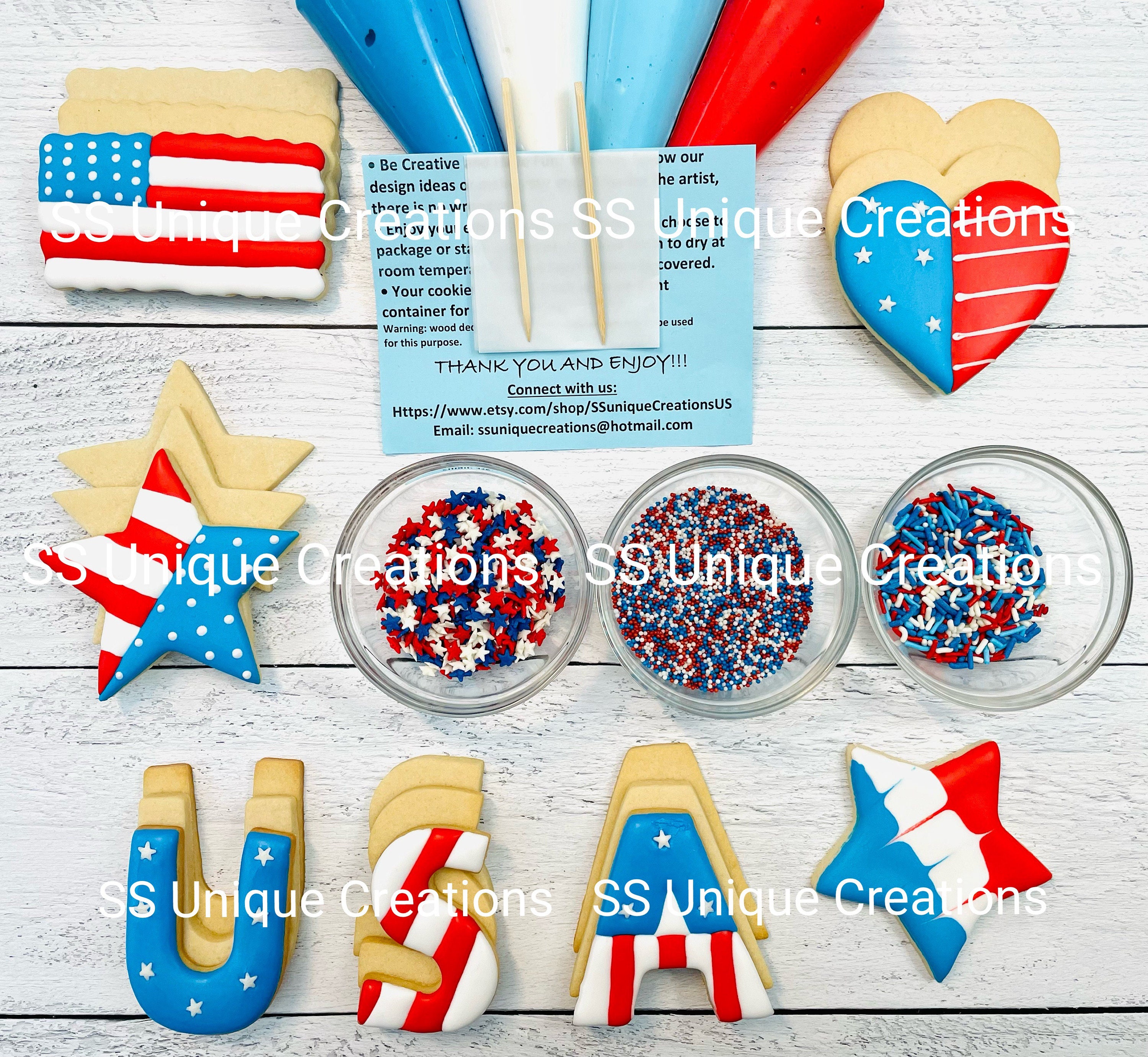 4th of July Cookies Kit 4th of July Cookie Decorating Kit - Etsy
