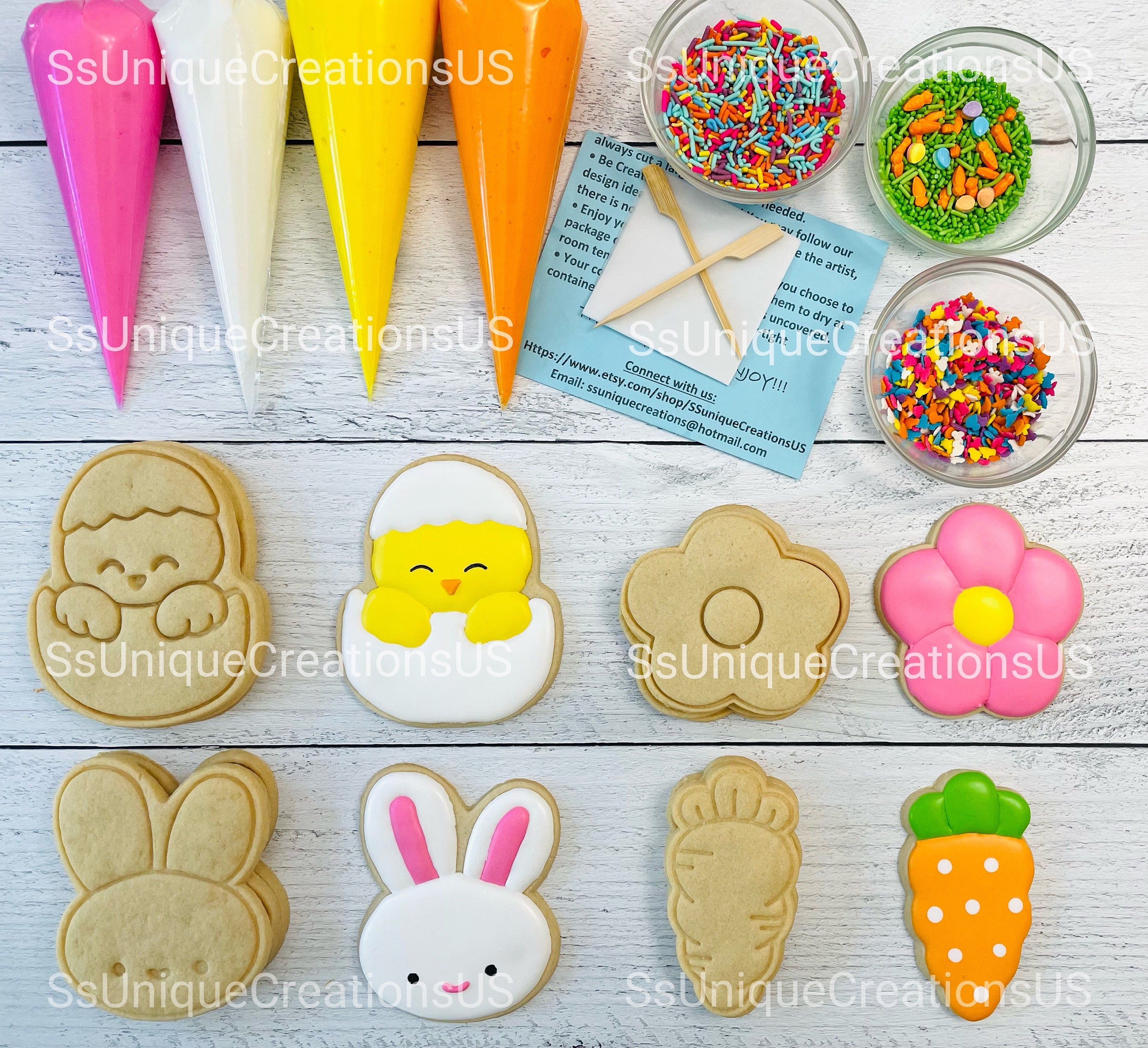 Easter Cookie Decorating Kit Spring/easter Cookies DIY Cookie | Etsy