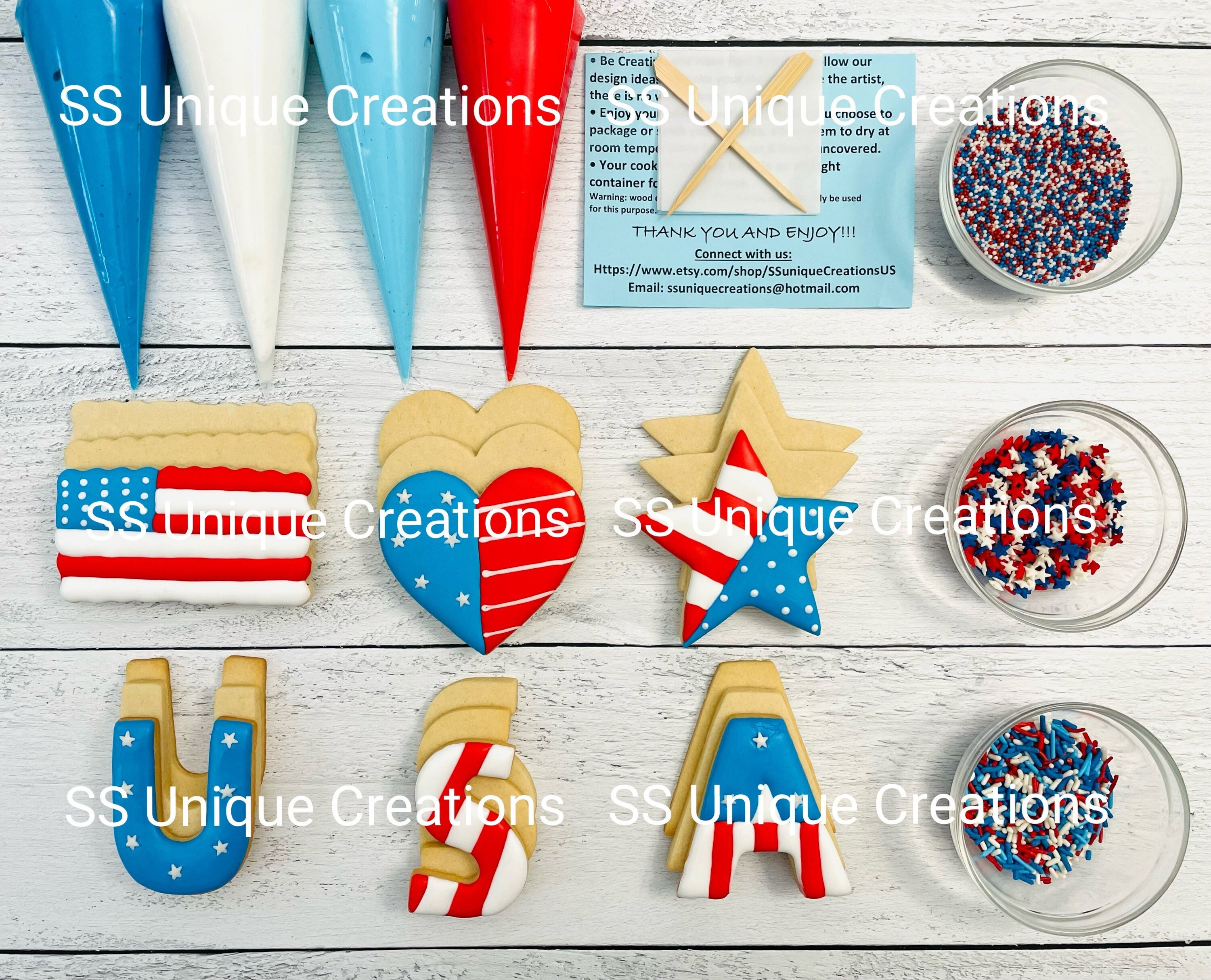 4th of July Cookies Kit 4th of July Cookie Decorating Kit - Etsy