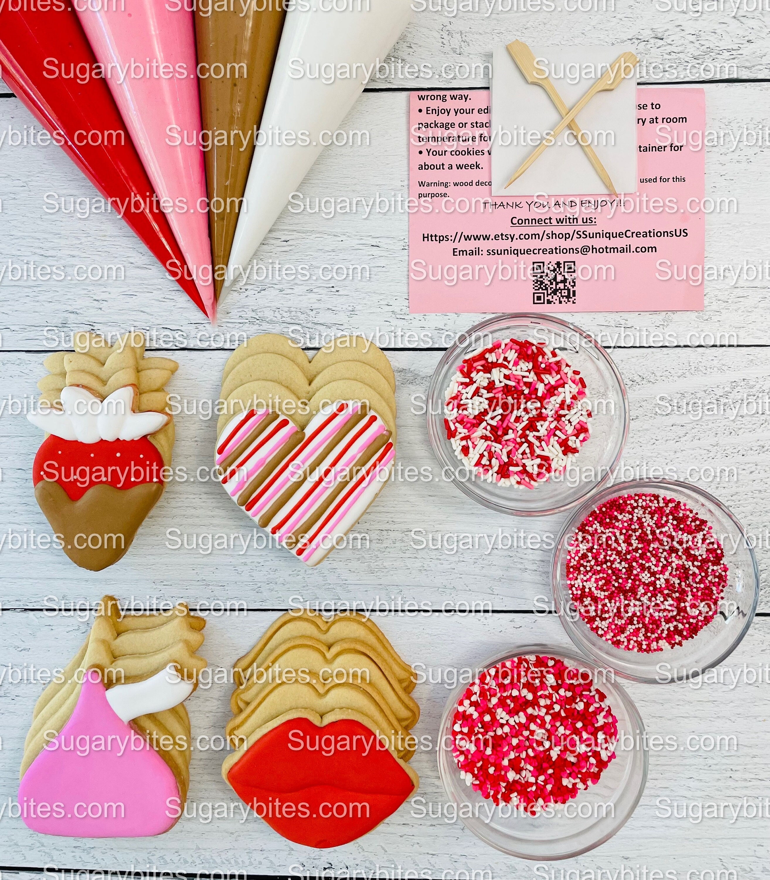 Valentines Day Cookie Decorating Kit, Valentines DIY Cookie Kit ...