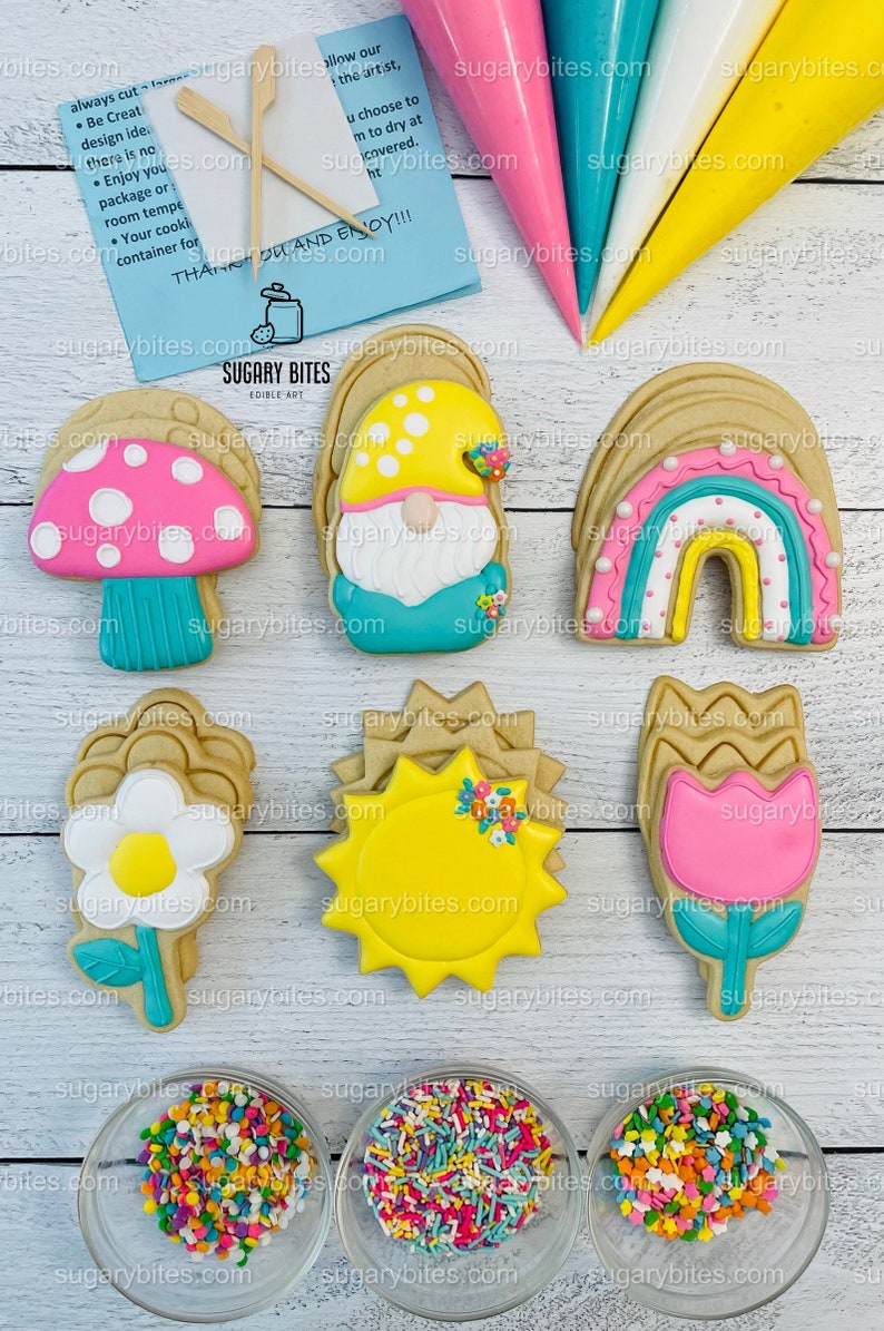 Summer Day Cookie Decorating Kit, DIY Spring Sugar Cookie Decorating ...