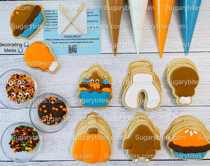 Fall Cookie Decorating Kit, Thanksgiving DIY Decorating Cookies Kit ...