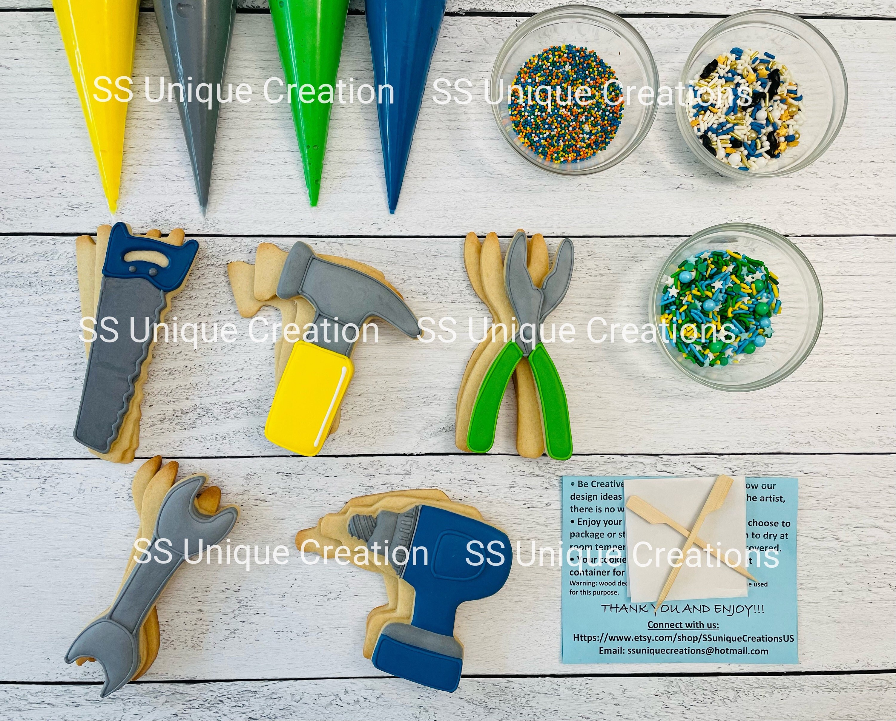 Tools Cookie Decorating Kit, DIY Decorating Cookies Kit, (large Cookies ...