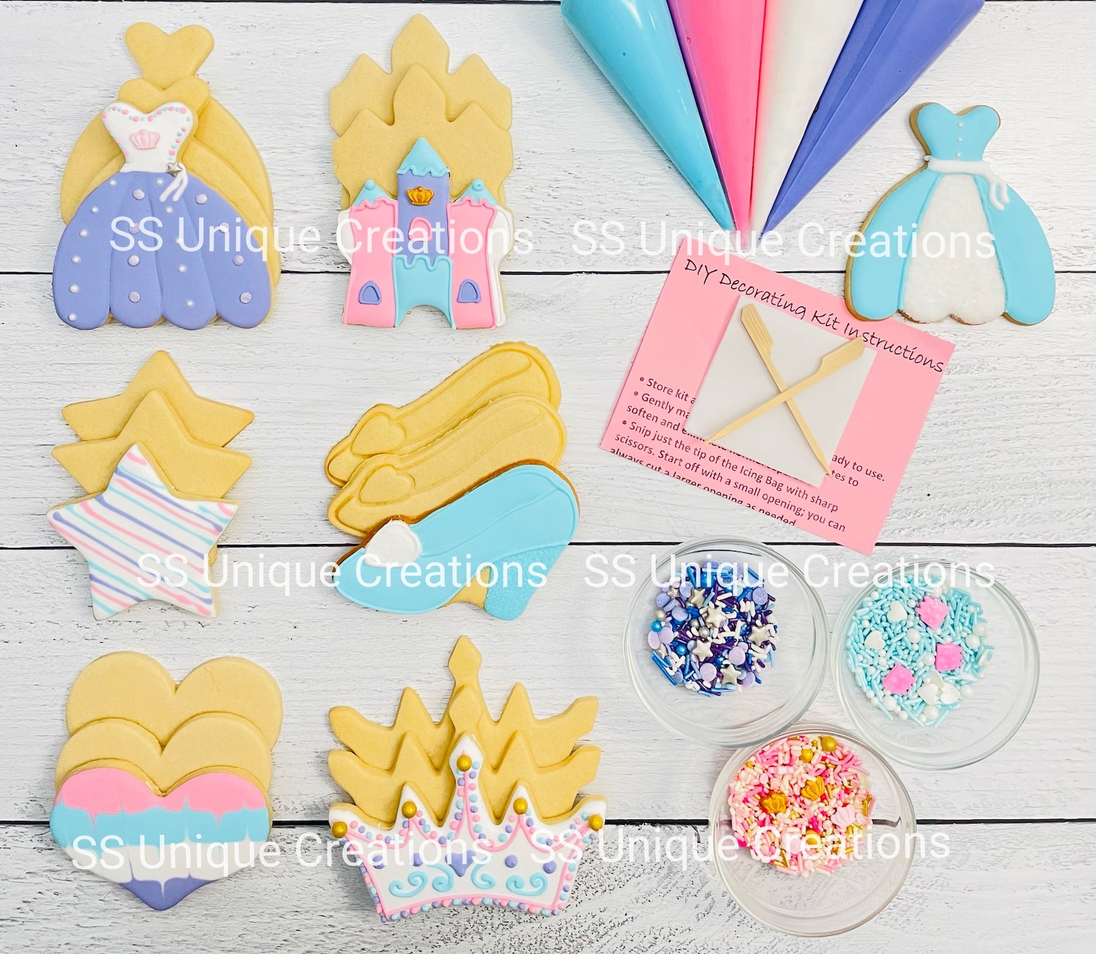 Princess Cookie Decorating Kit INCLUDES 24 ITEMS large - Etsy