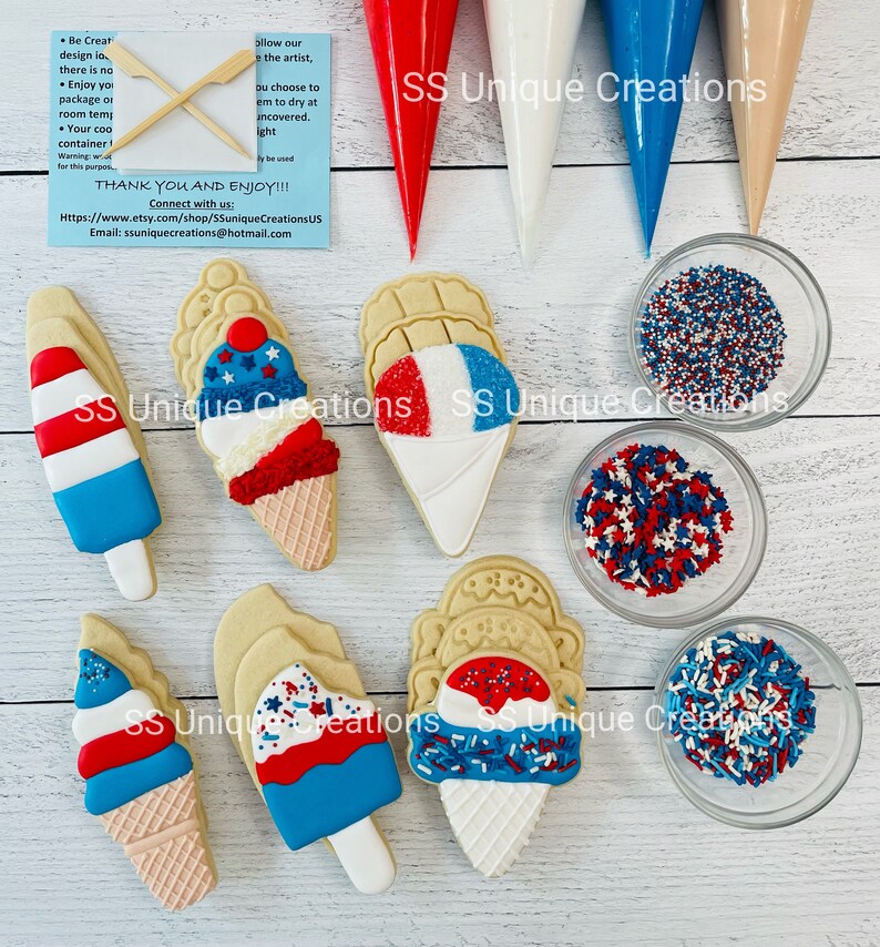 4th of July Cookie Decorating Kit DIY Memorial Day Decorating - Etsy