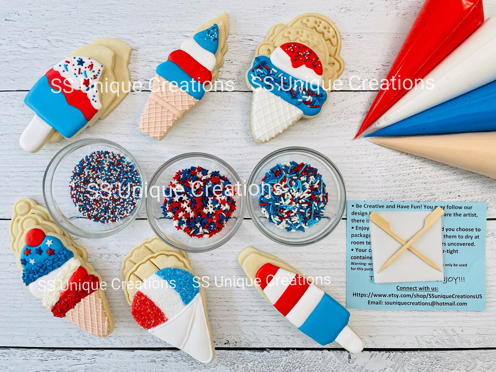 4th of July Cookie Decorating Kit DIY Memorial Day Decorating - Etsy