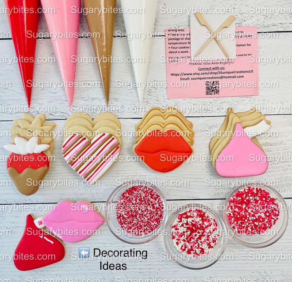 Valentines Day Cookie Decorating Kit, Valentines DIY Cookie Kit ...