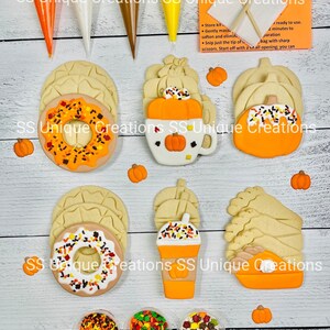Fall Cookie Kit, Pumpkin Coffee Shop (extra Large Cookies) Decorating ...