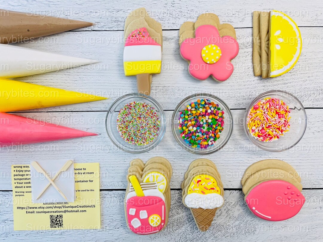 Lemonade Cookie Decorating Kit, Lemonade Stand DIY Cookie Kit, Summer ...