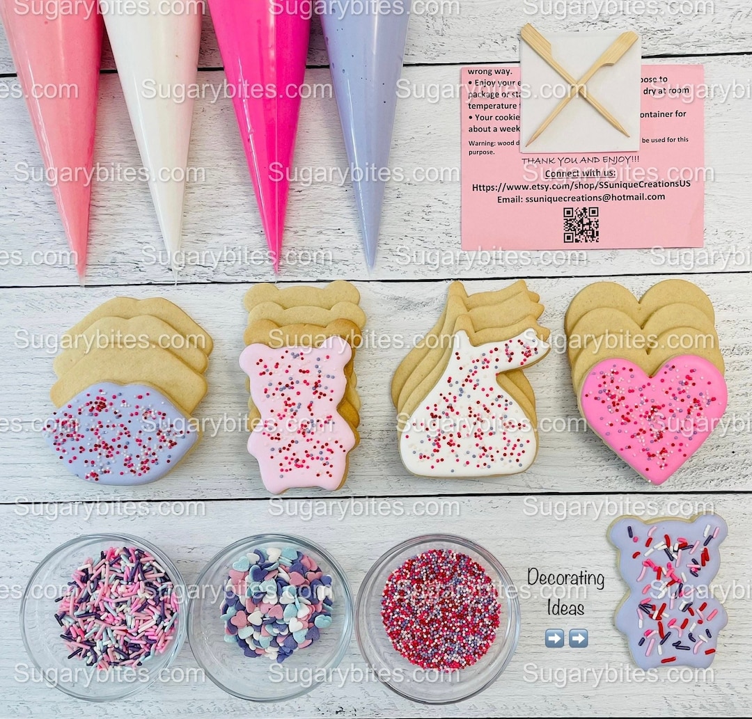 Valentine’s Day Cookie Decorating Kit, Valentines DIY Cookie Kit ...