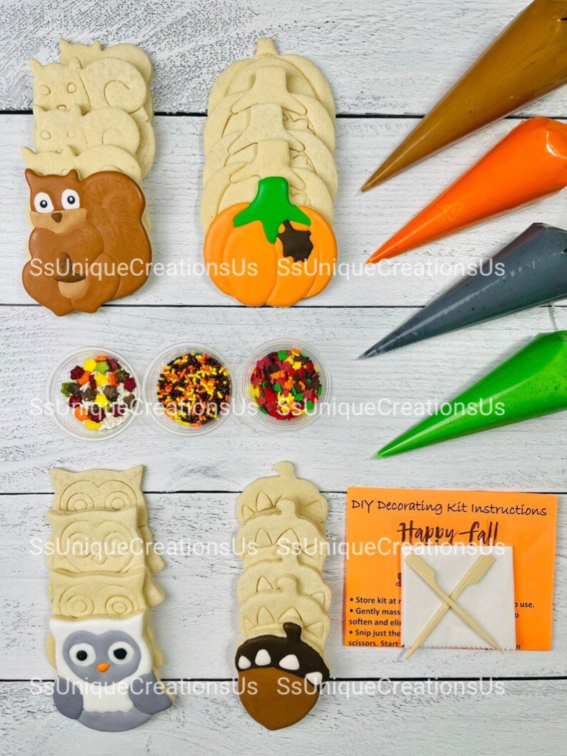 Fall Cookie Decorating Kit Fall DIY Cookie Kit INCLUDES - Etsy