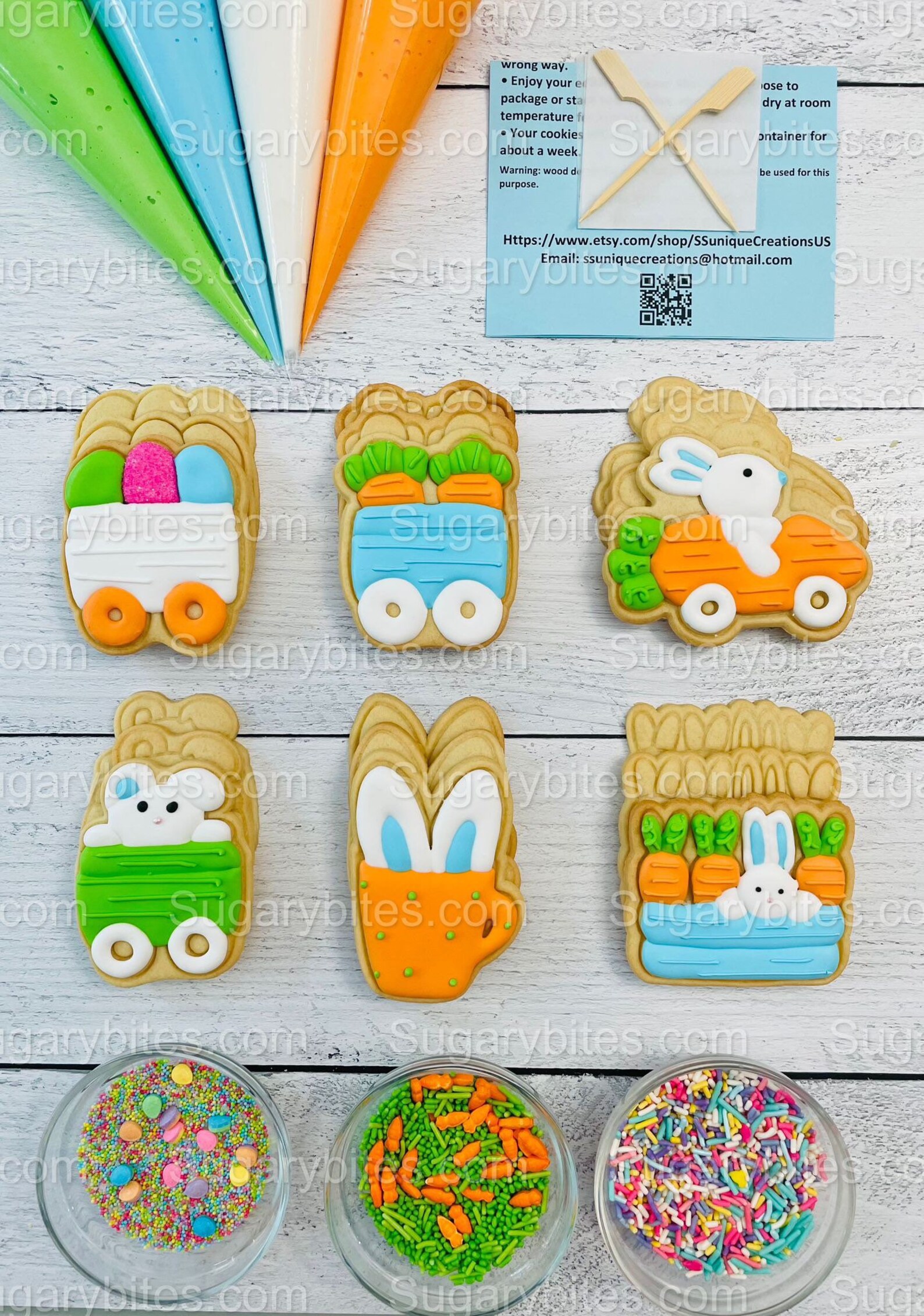 Easter Cookie Decorating Kit, Easter DIY Cookie Kit, **INCLUDES 24 ...