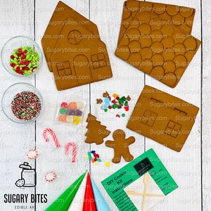 Gingerbread House Cookie Decorating Kit, DIY Cookie Kit, (large Cookies ...