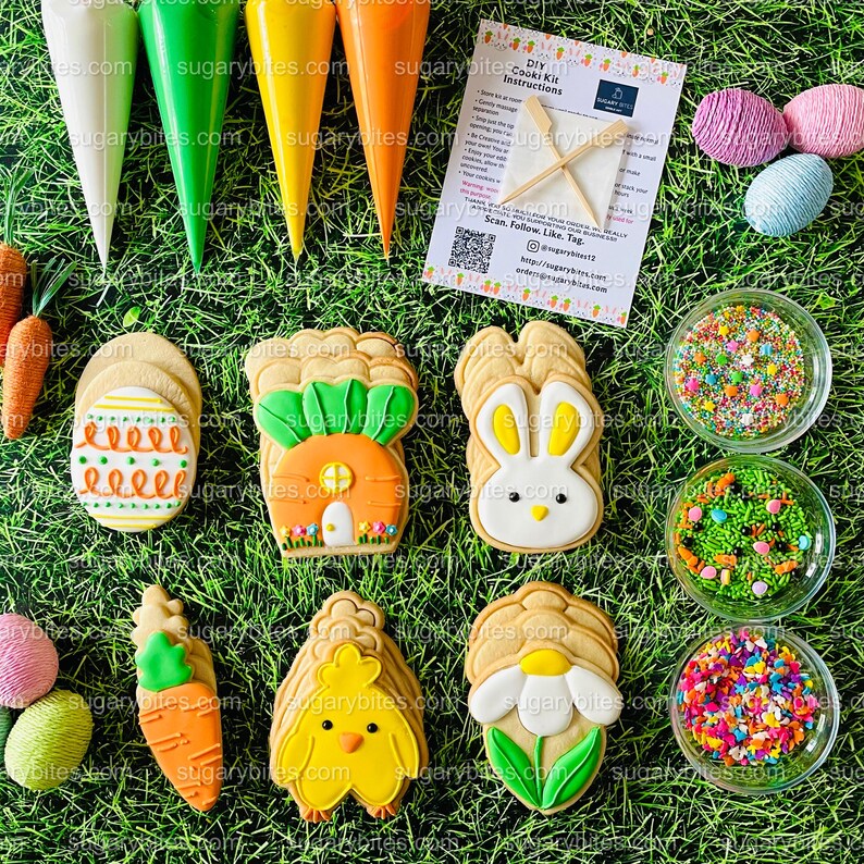 Easter Cookie Decorating Kit, DIY Spring Sugar Cookie Decorating Kit ...