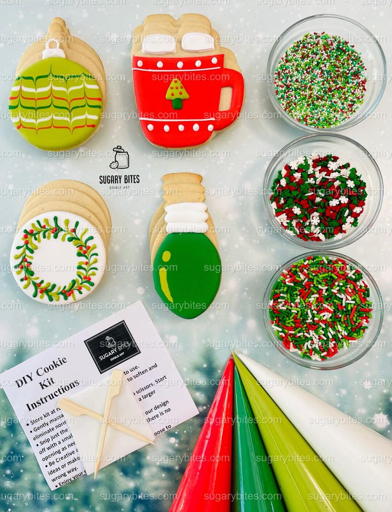 Christmas Cookie Decorating Kit, ***INCLUDES 24 ITEMS*** DIY Christmas ...