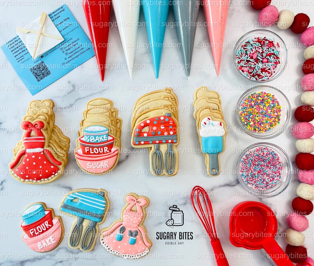 Baking Themed Cookie Decorating Kit, DIY Baking Sugar Cookie Kit ...