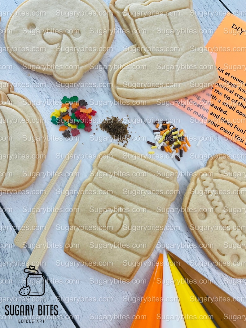 Fall Cookie Decorating Kit, Fall DIY Decorating Cookies Kit, (large ...