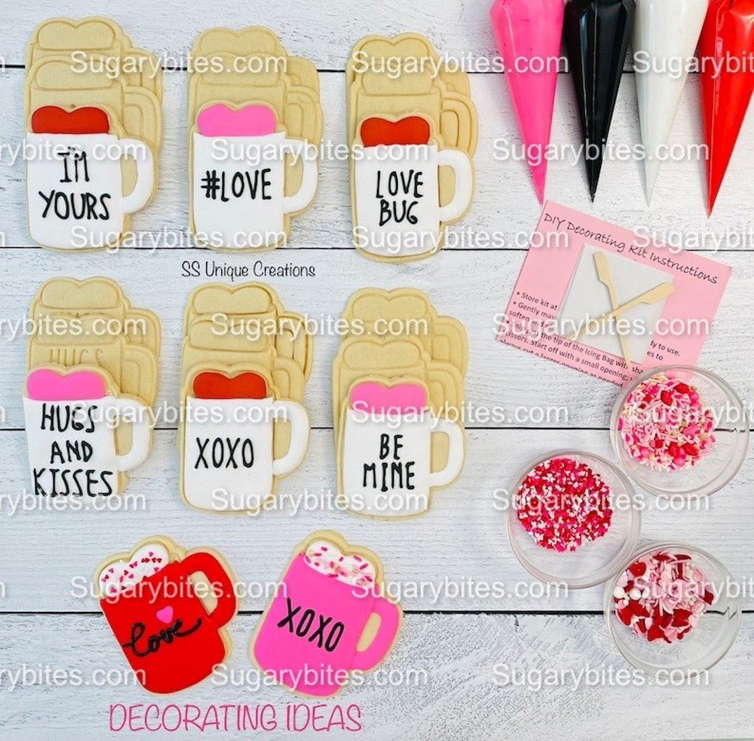Valentine’s Day Cookie Decorating Kit, Valentine’s Day DIY Cookie Kit ...