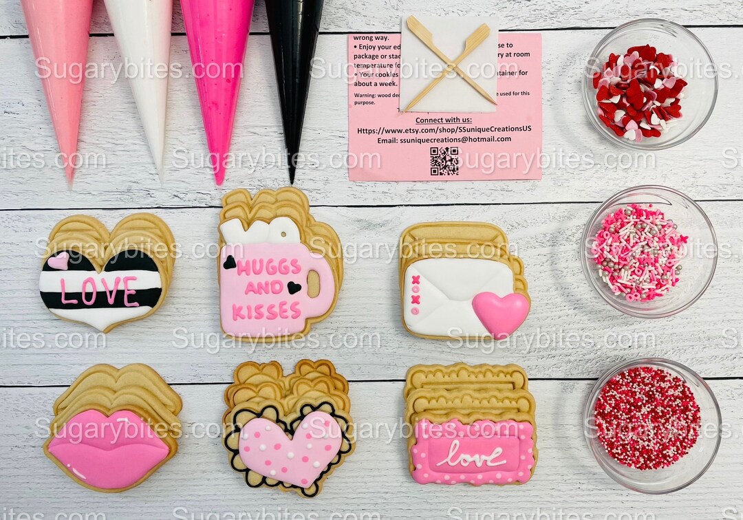 Valentines Cookie Decorating Kit, Valentines DIY Cookie Kit, **INCLUDES ...