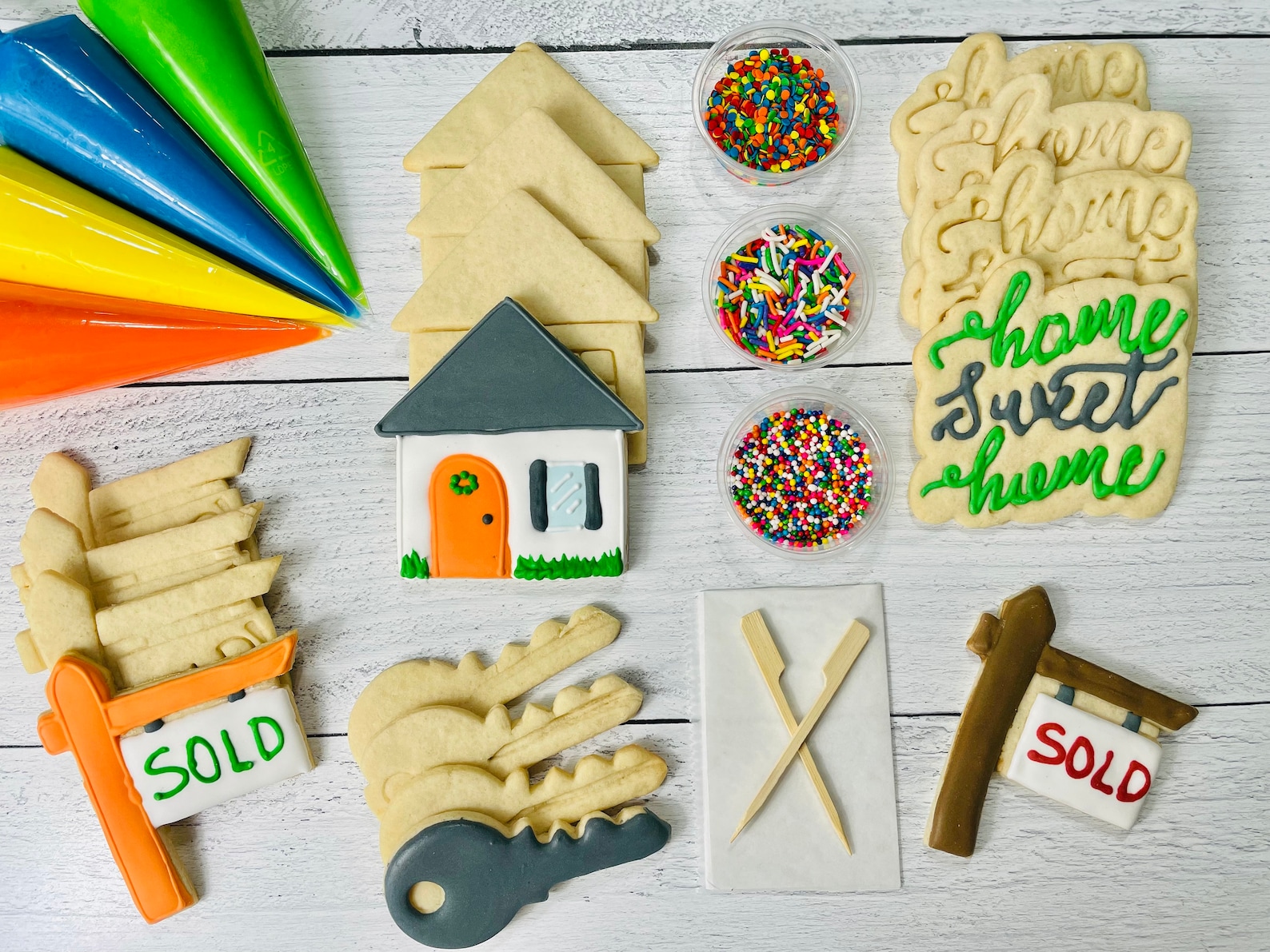 Home Sweet Home Decorating Kit large Cookies House | Etsy
