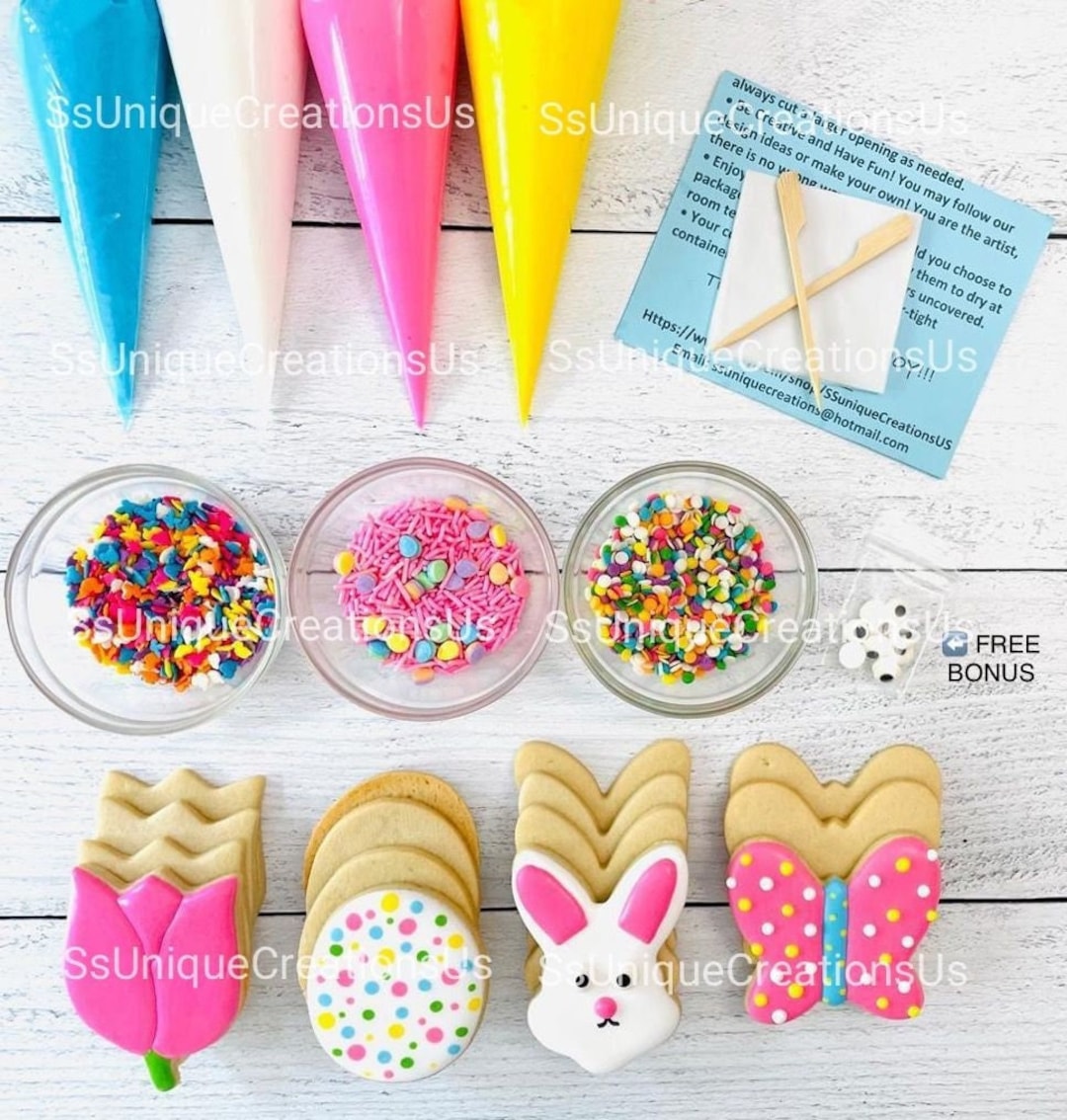 Bunny Easter Cookie Decorating Kit, Spring DIY Activity - Etsy